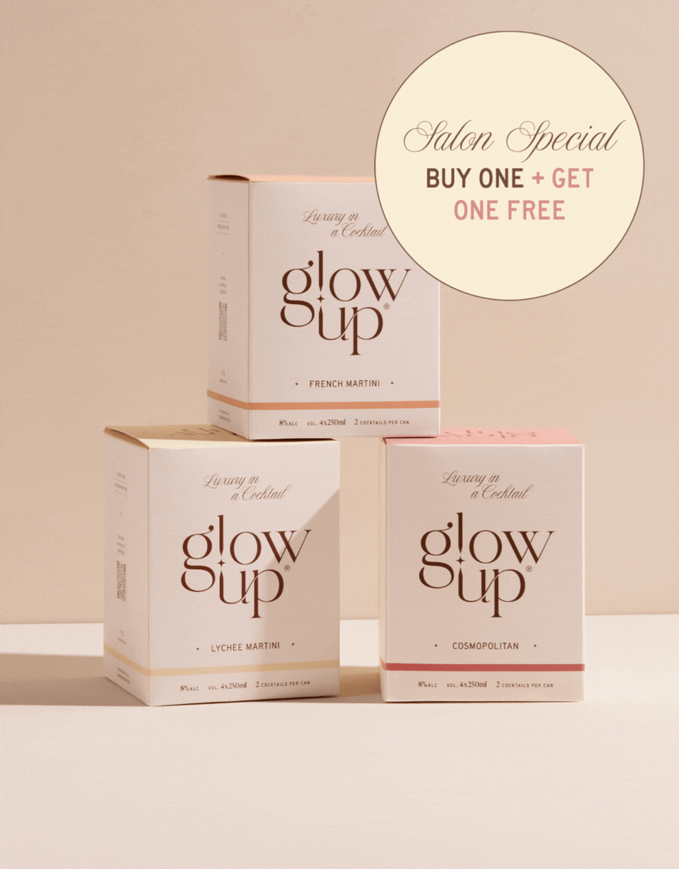 Glow Up® Luxury Pack | Premium Canned Cocktails + Free Garnish ...