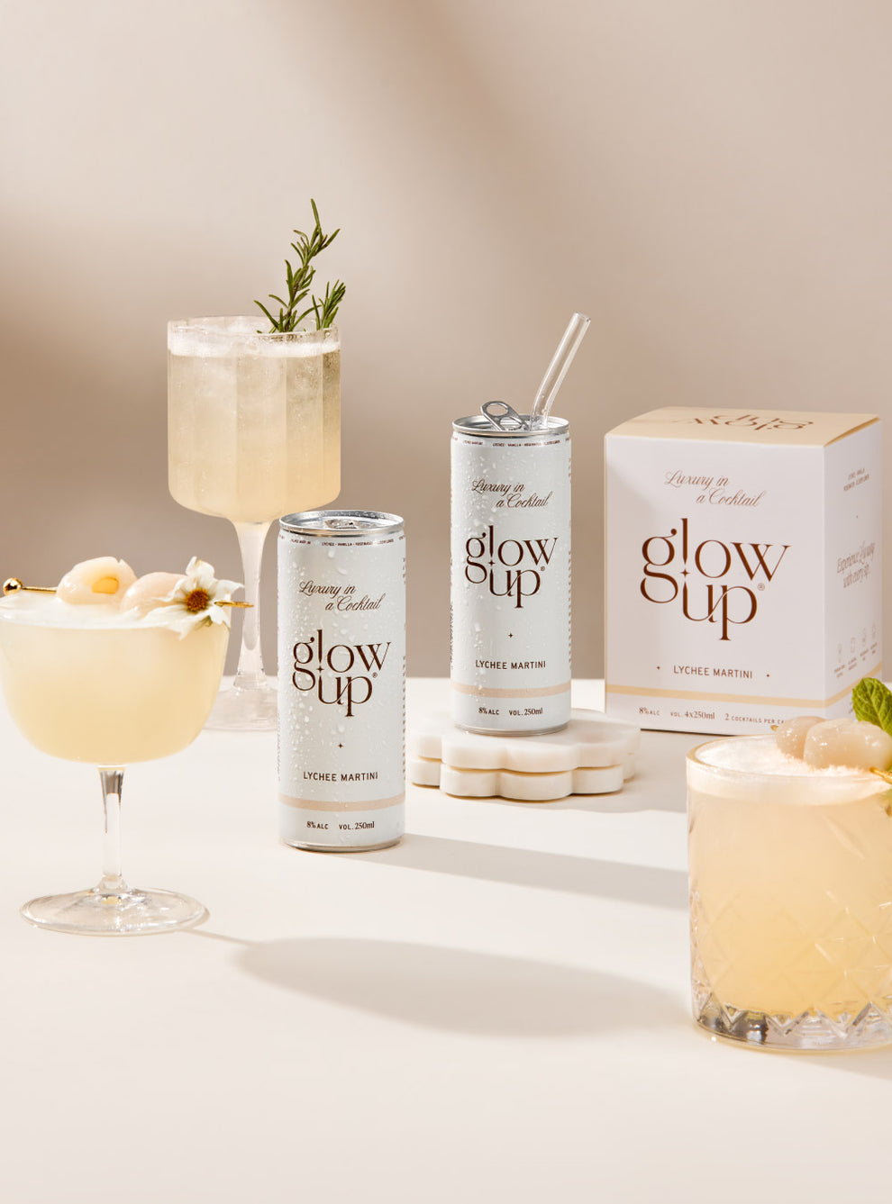 Lychee Martini - Canned Vodka Cocktail | Glow Up® – Glow Up Beverages